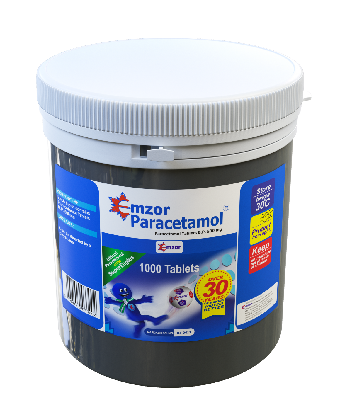 Emzor Paracetamol 500mg Tablets *1000 - Emzor